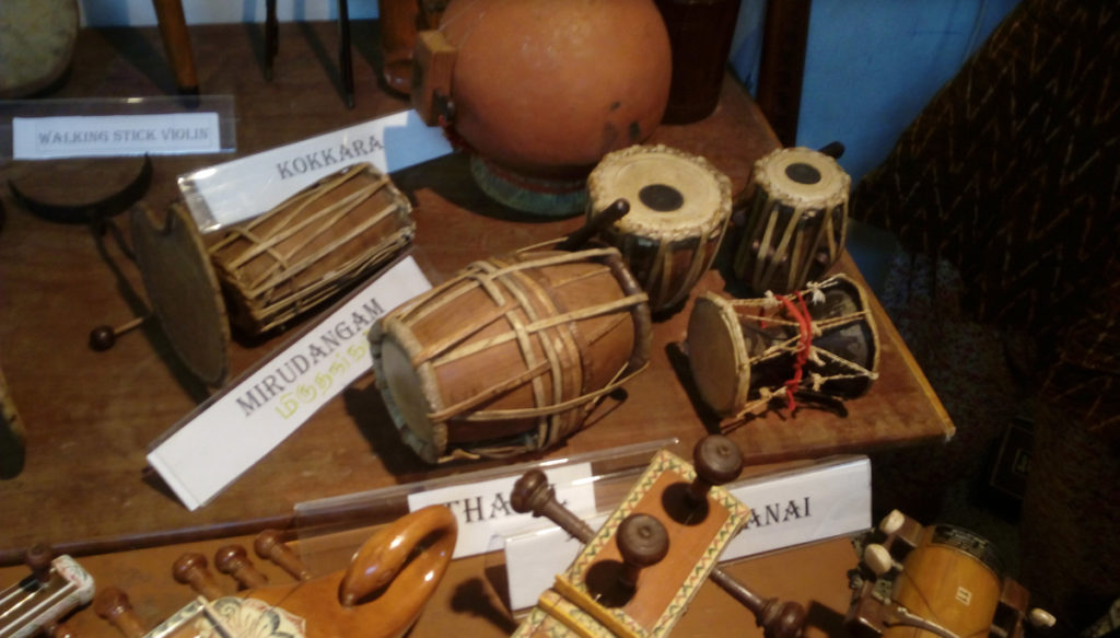 Miniatures of musical instruments at display